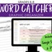 Word Catcher Worksheet - Printable - Google Slides - Vocabulary ...