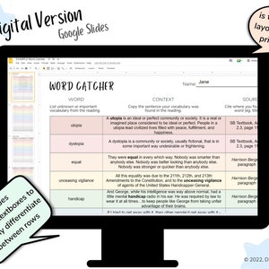 Word Catcher Worksheet - Printable - Google Slides - Vocabulary ...