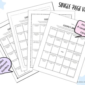 Classmate Bingo Printable PDF Middle School - Etsy