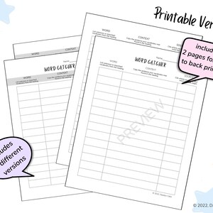 Word Catcher Worksheet - Printable - Google Slides - Vocabulary ...