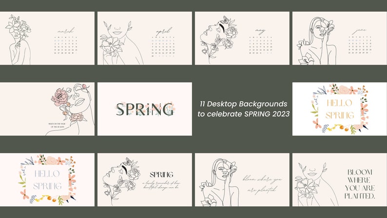 SPRING 2023 Desktop Wallpaper Background Bundle - Etsy