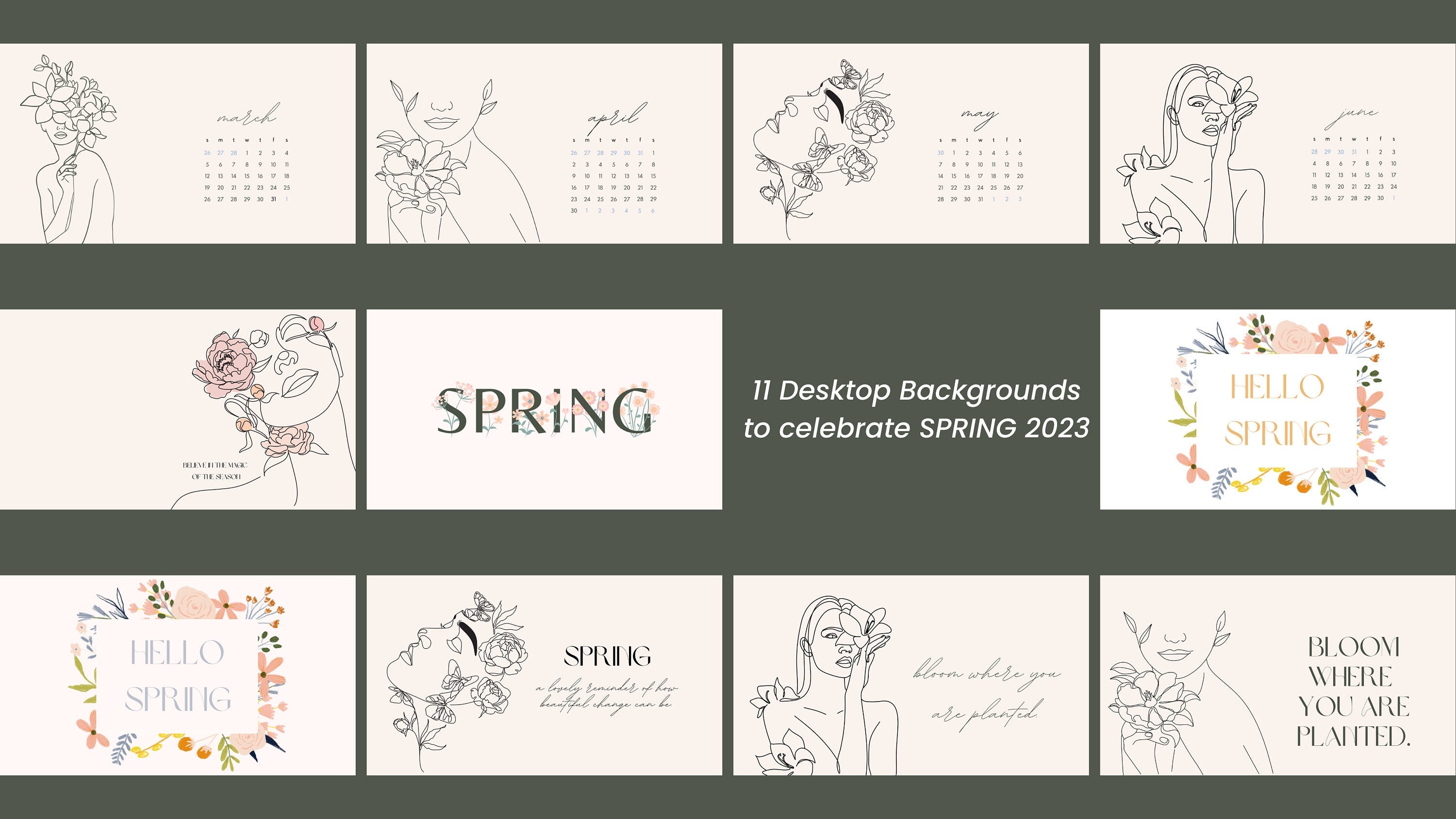 SPRING 2023 Desktop Wallpaper Background Bundle - Etsy