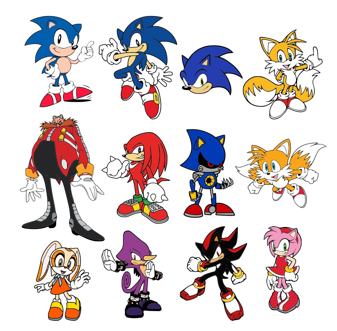 12 Svgs and Pngs Bundle, Sonic the Hedgehog and Characters Svgs, Cricut ...