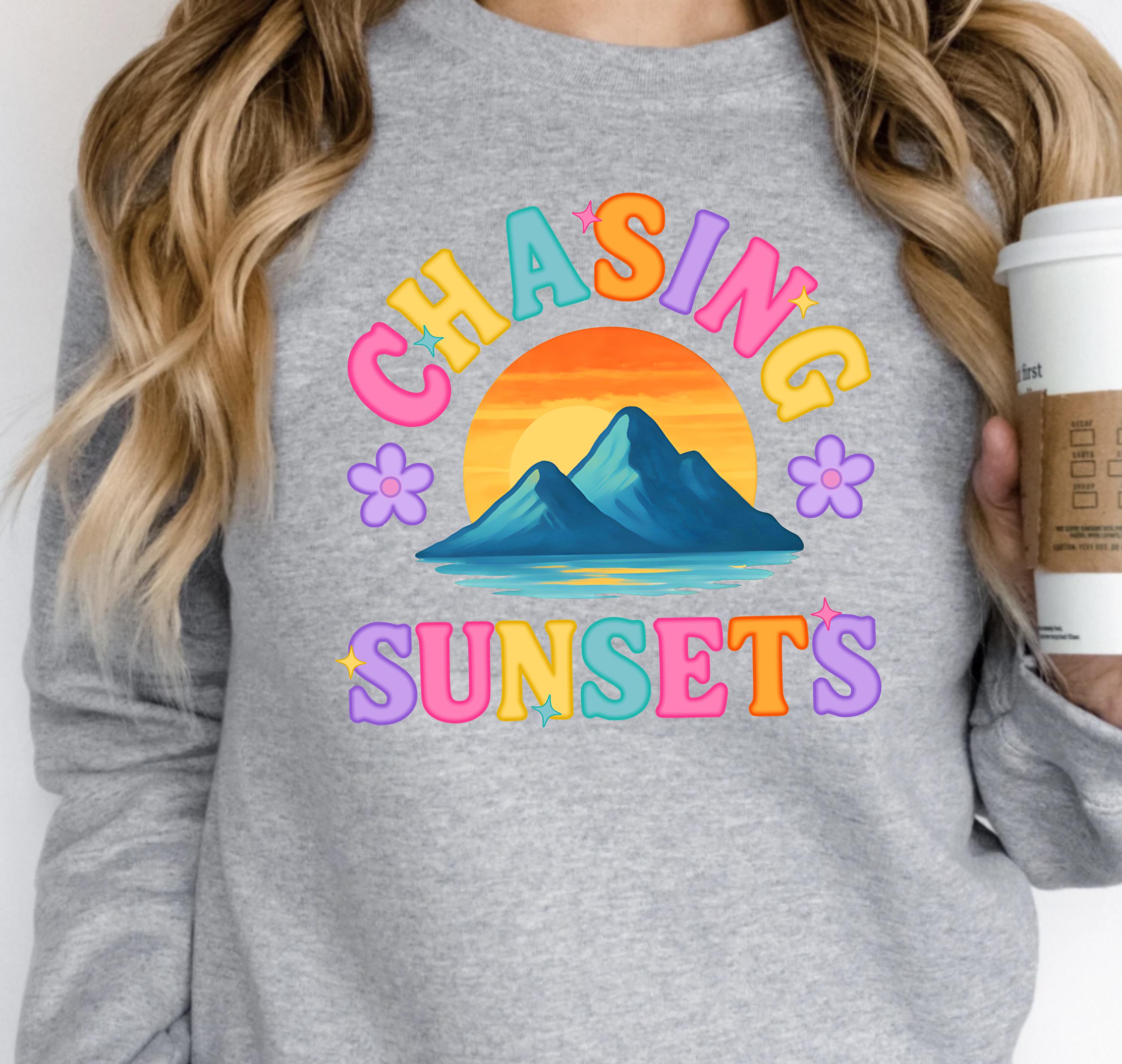 Chasing Sunsets Png, Summer Png, Colorful Retro Sunset Shirt Design ...