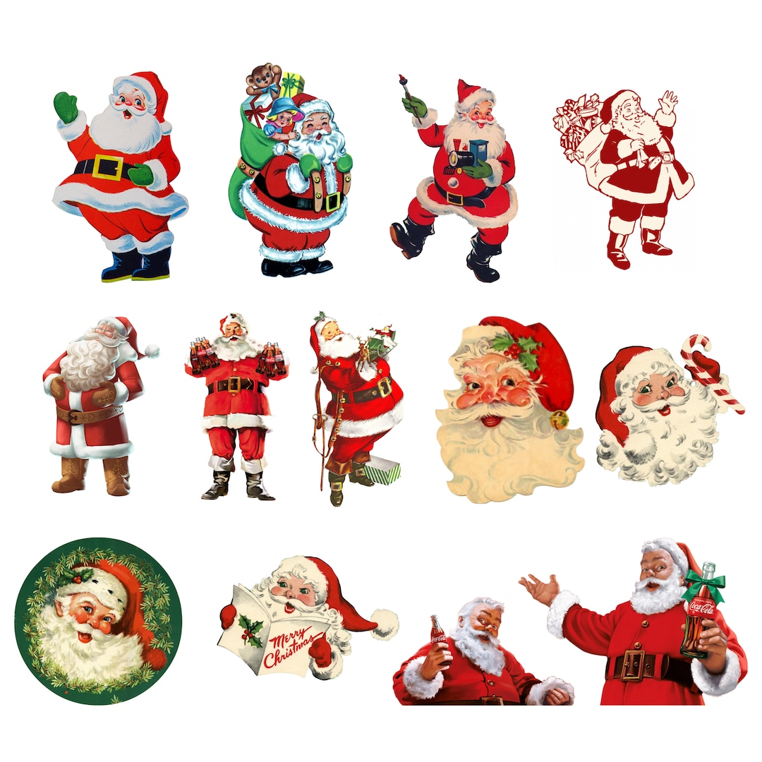 Vintage Santa Png, Retro Santa Claus Png, Santa Clipart Transparent ...