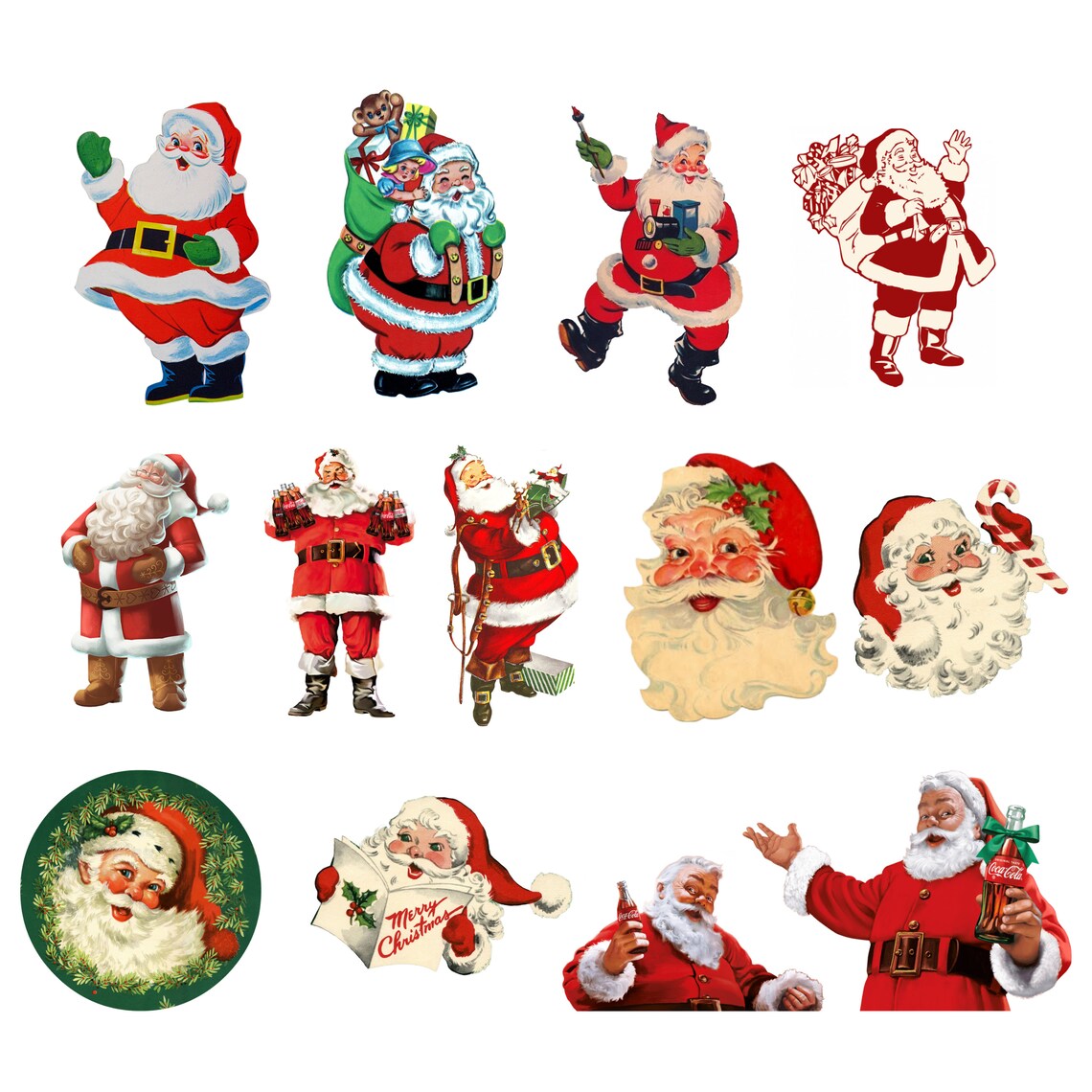 Vintage Santa Png Retro Santa Claus Png Santa Clipart - Etsy