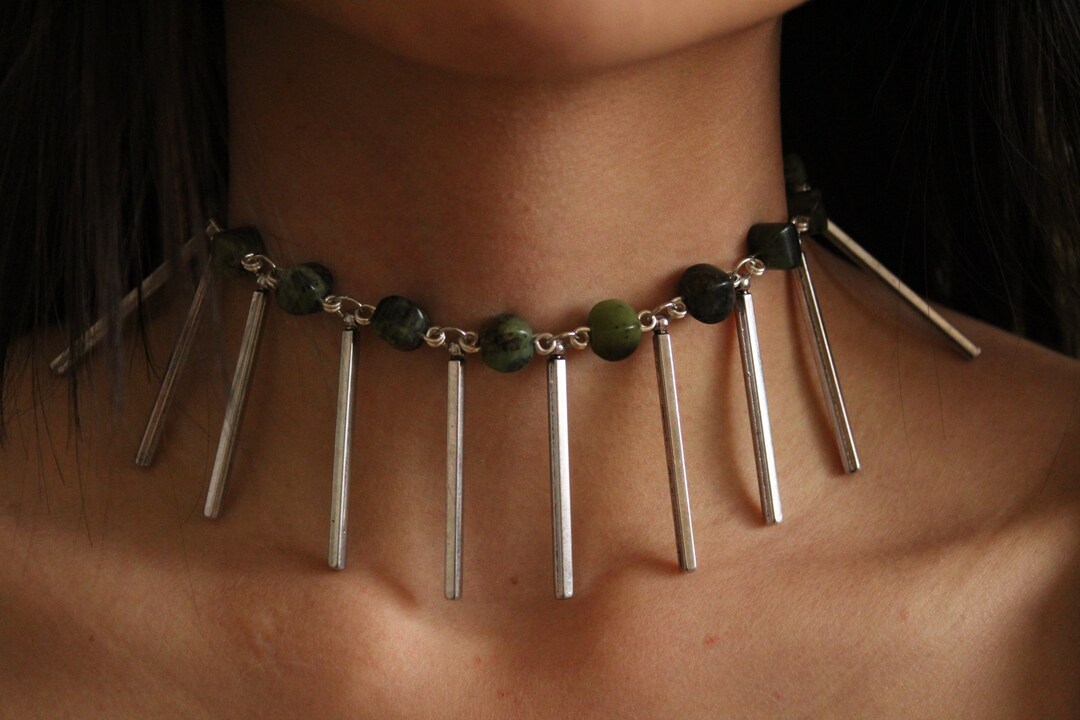 Chinese Jade Spike Grunge Crystal Fairy Choker - Etsy