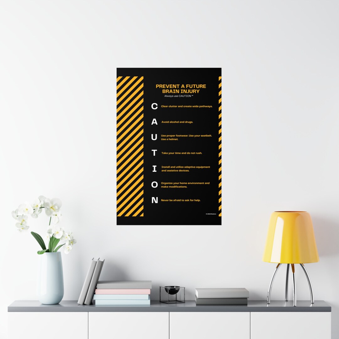 CAUTION™: Prevent A Future Brain Injury Poster - Etsy