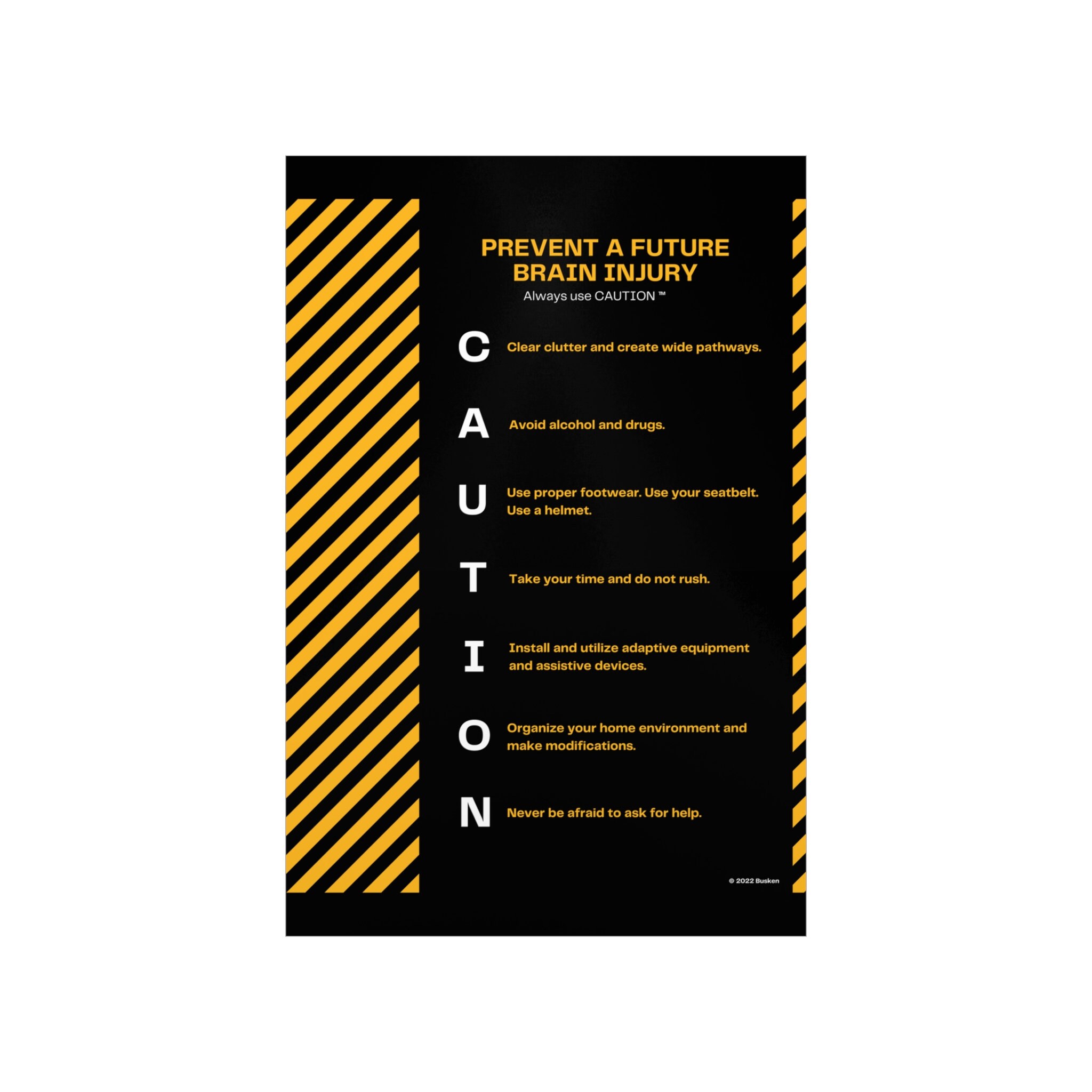 CAUTION™: Prevent A Future Brain Injury Poster - Etsy