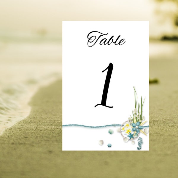 Beach Theme Table Numbers - Etsy