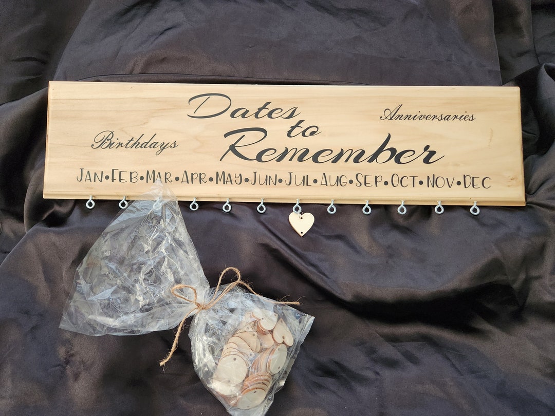 Wooden Family Calendar Date Board for Birthdays and Anniversaries - Etsy