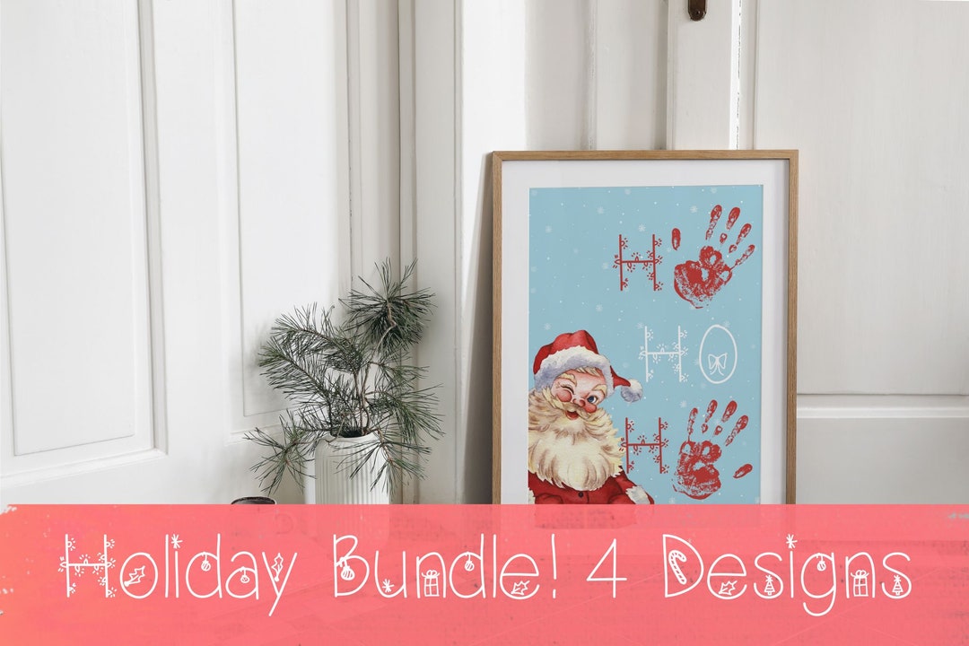 4 Design Bundle, Christmas Crafts, Holiday Crafts, Footprint and ...