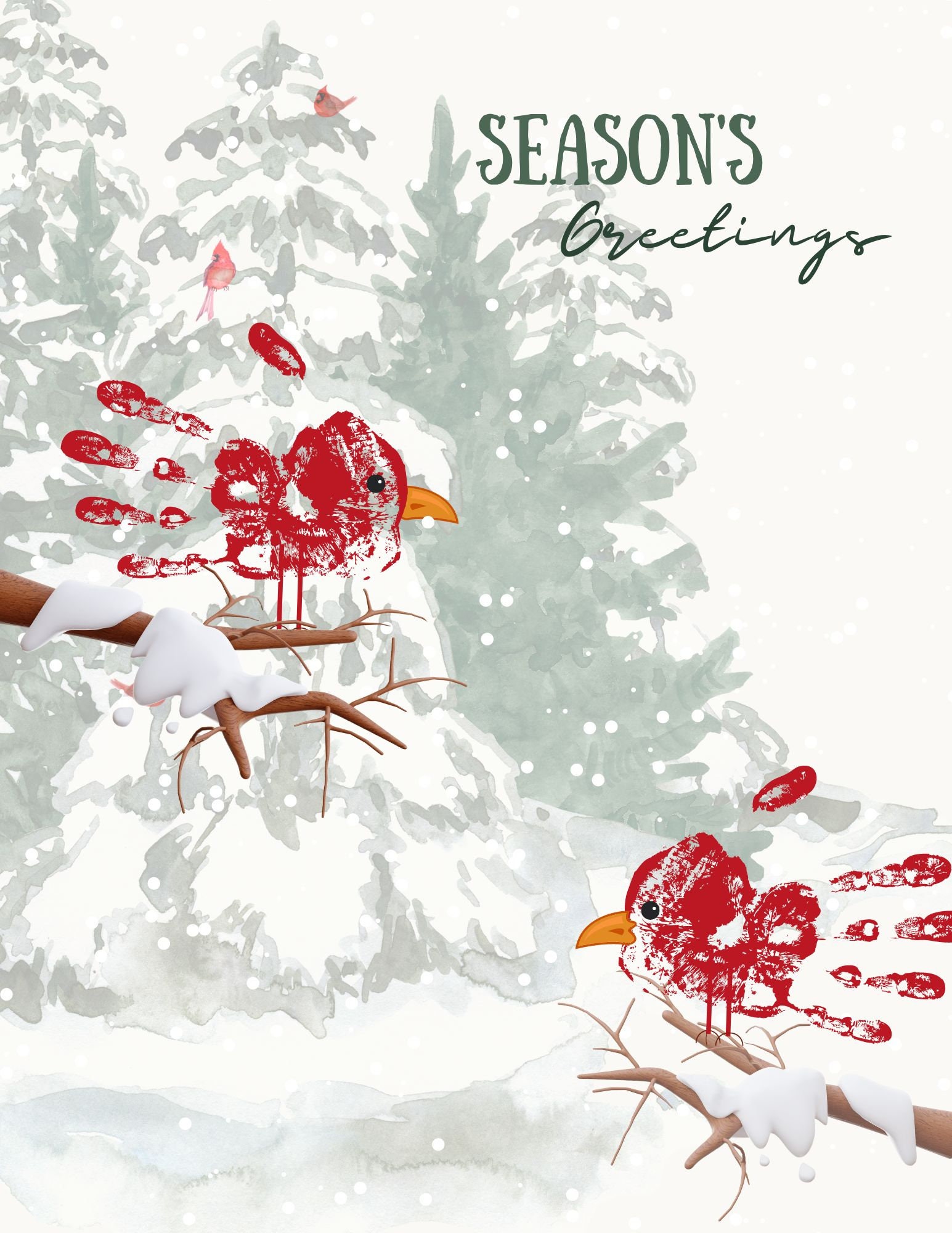 Cardinal Handprint Art, Winter Handprint Crafts, Crafts for Infants ...