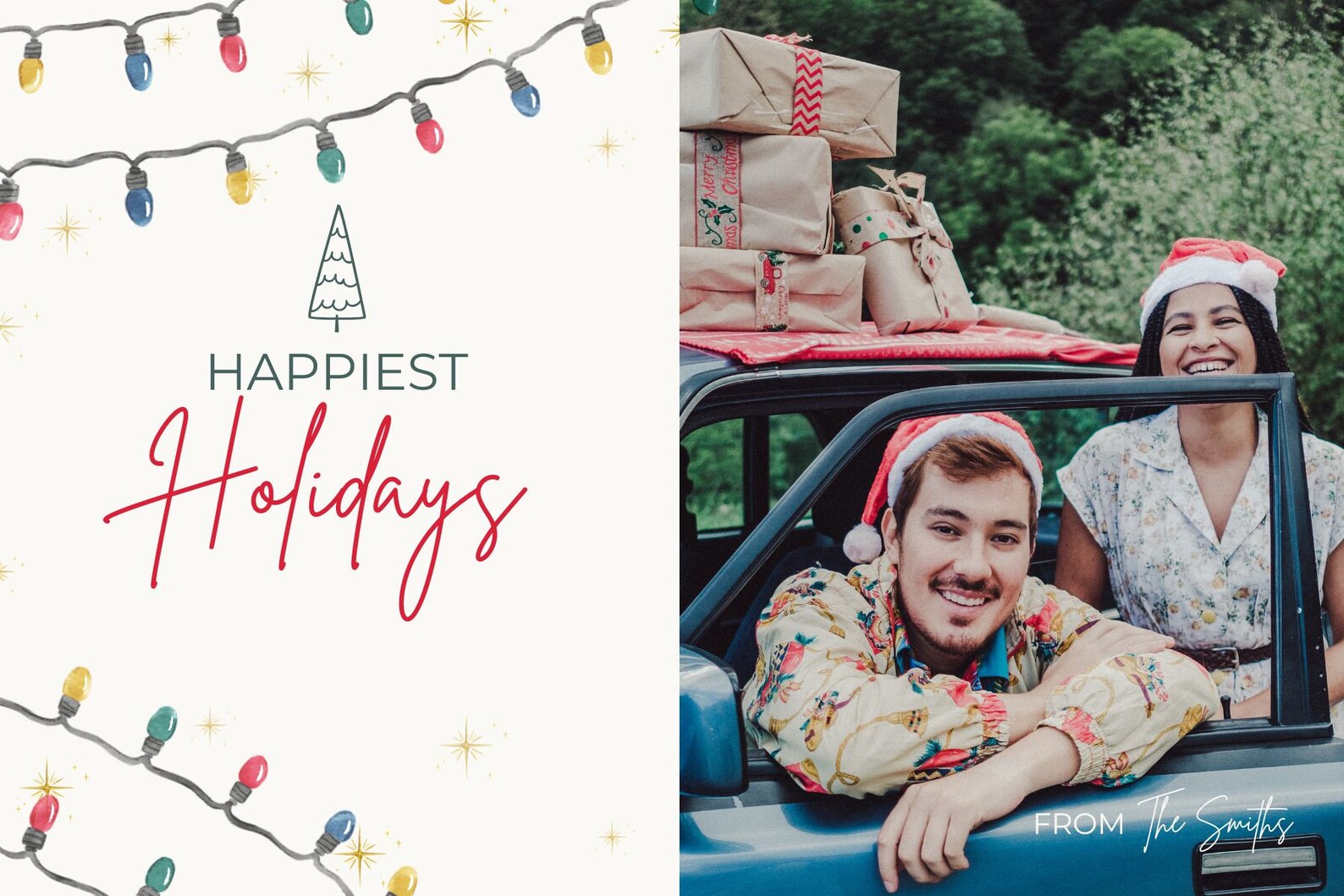 Editable Classic Holiday Card Template, Fully Editable in Canva ...