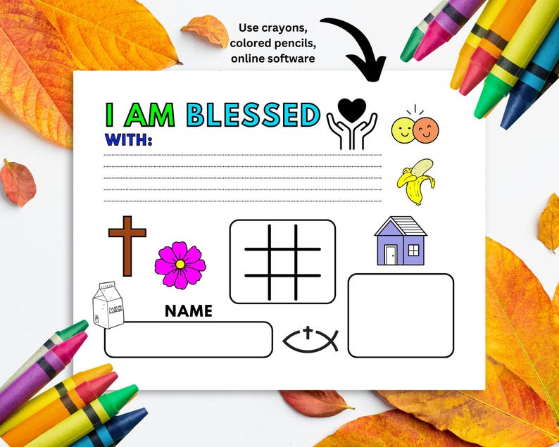 Activity Mat Blessings, Coloring Page, Dinner Mat, Kid's Activities ...