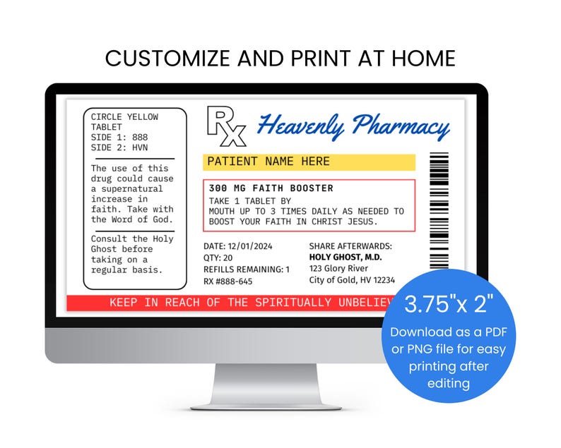 Prescription Label Template, Canva Template Editable, Pill Bottle Label ...