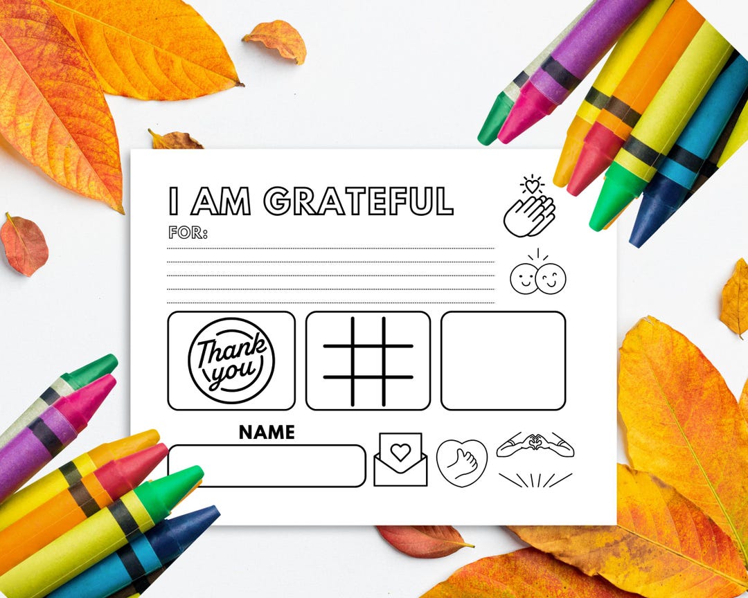 Thanksgiving Placemat for Kids, Gratitude Coloring Page, Dinner Mat ...