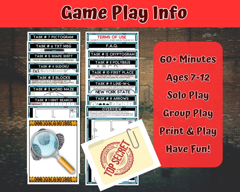 Printable Christmas Escape Room for Kids, Holiday Party Games, Kids ...