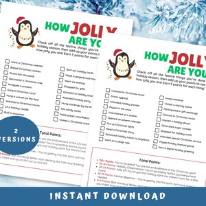 Printable Christmas Game How Jolly Are You, Family Game Night, Fun ...