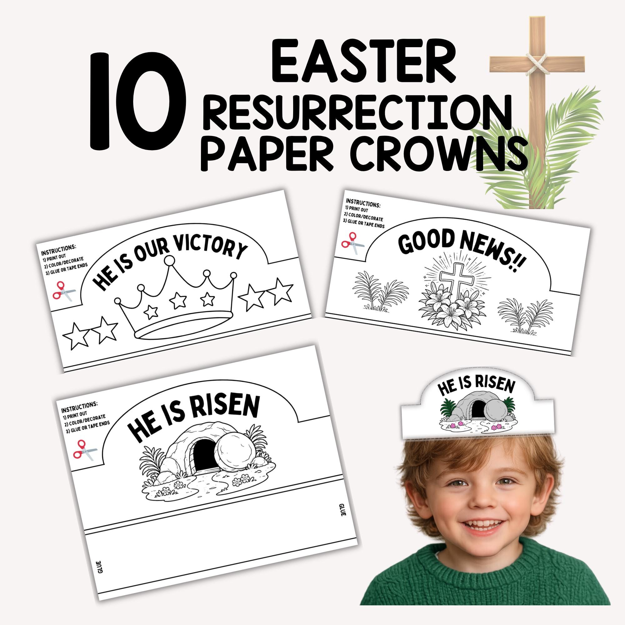 Easter Paper Crowns for Kids, Homeschool or Sunday School Craft ...