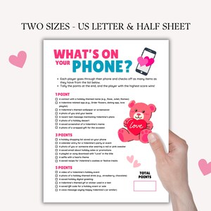Printable Valentine's Day Game What's on Your Phone, Family Game Night ...