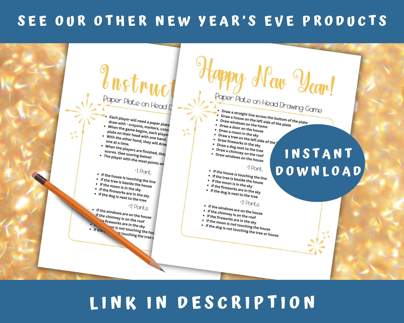 Printable New Year's Eve Senior Riddles Game, Senior Family Game Night ...