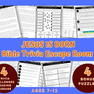 Escape Room for Kids, Bible Trivia Christmas Team Building, Sunday ...