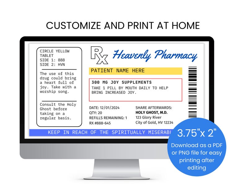 Prescription Label Template, Canva Template Editable, Pill Bottle Label ...