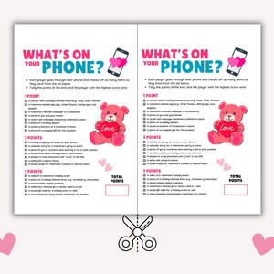 Printable Valentine's Day Game What's on Your Phone, Family Game Night ...