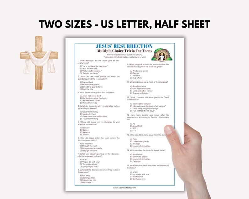 Jesus Resurrection Easter Trivia Game, Sunday School Teen Bible, New ...