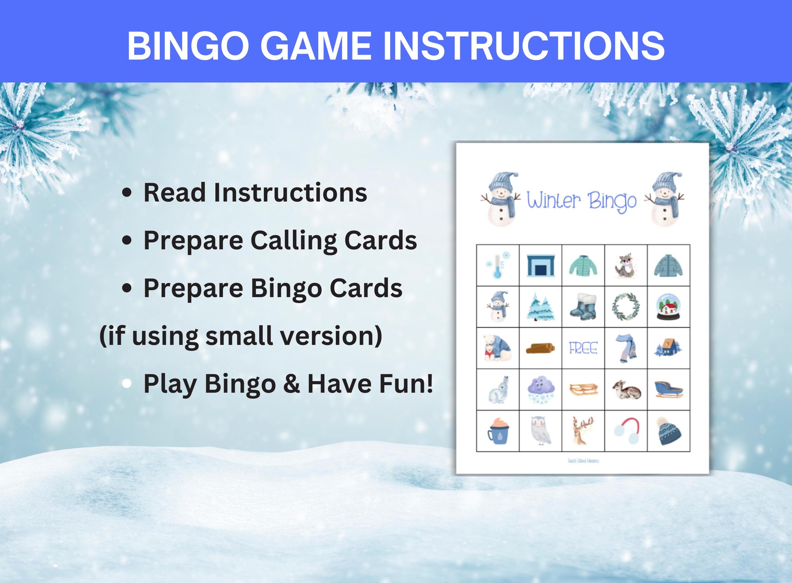 Winter Bingo Printable, Winter Activities, Holiday Office Party, Bingo ...