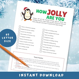 Printable Christmas Game How Jolly Are You, Family Game Night, Fun ...