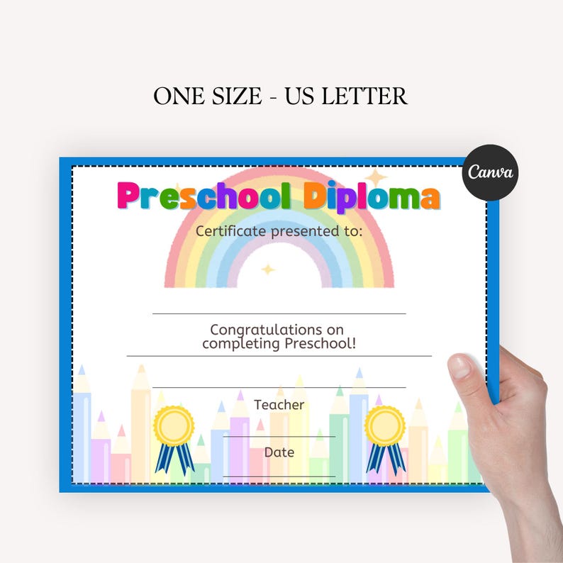 Editable Preschool Graduation Certificate, DIY Prek Diploma Template ...