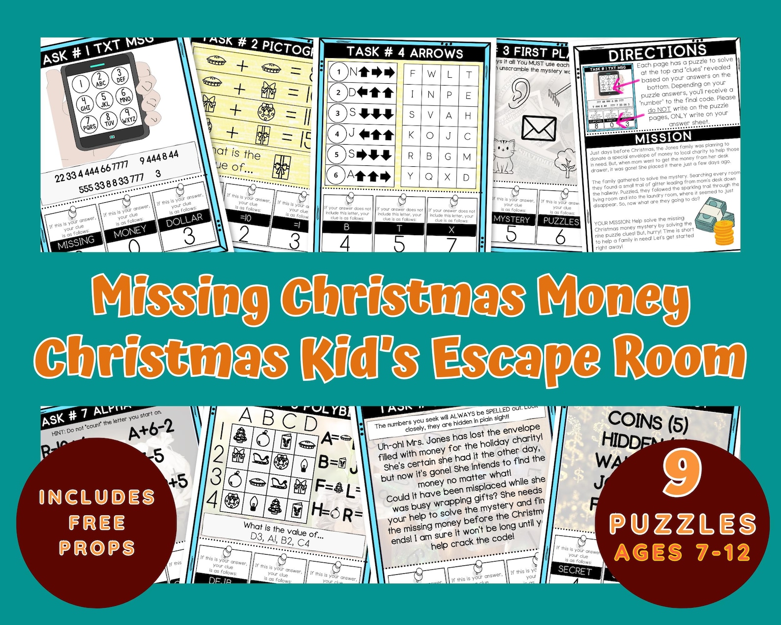 Printable Christmas Escape Room for Kids, Holiday Party Games, Kids ...