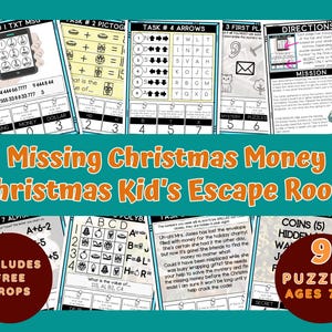 Printable Christmas Escape Room for Kids, Holiday Party Games, Kids ...