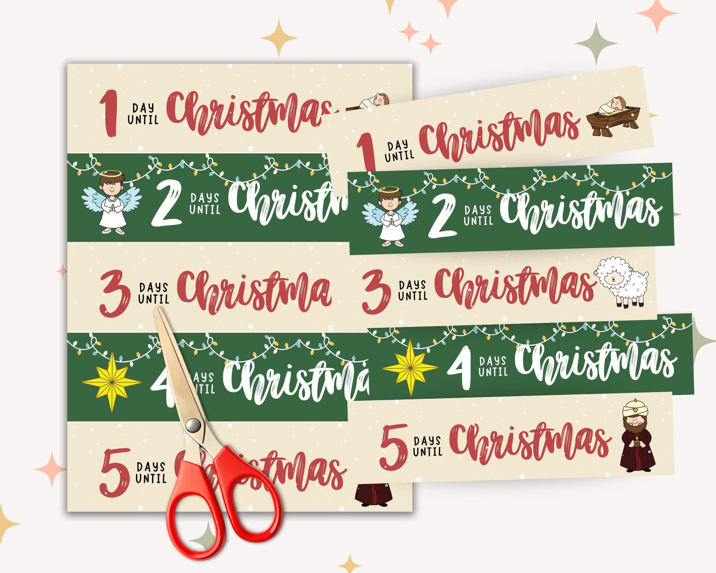 Christmas Countdown Chain, Advent 25 Days Calendar, DIY Paper Craft ...