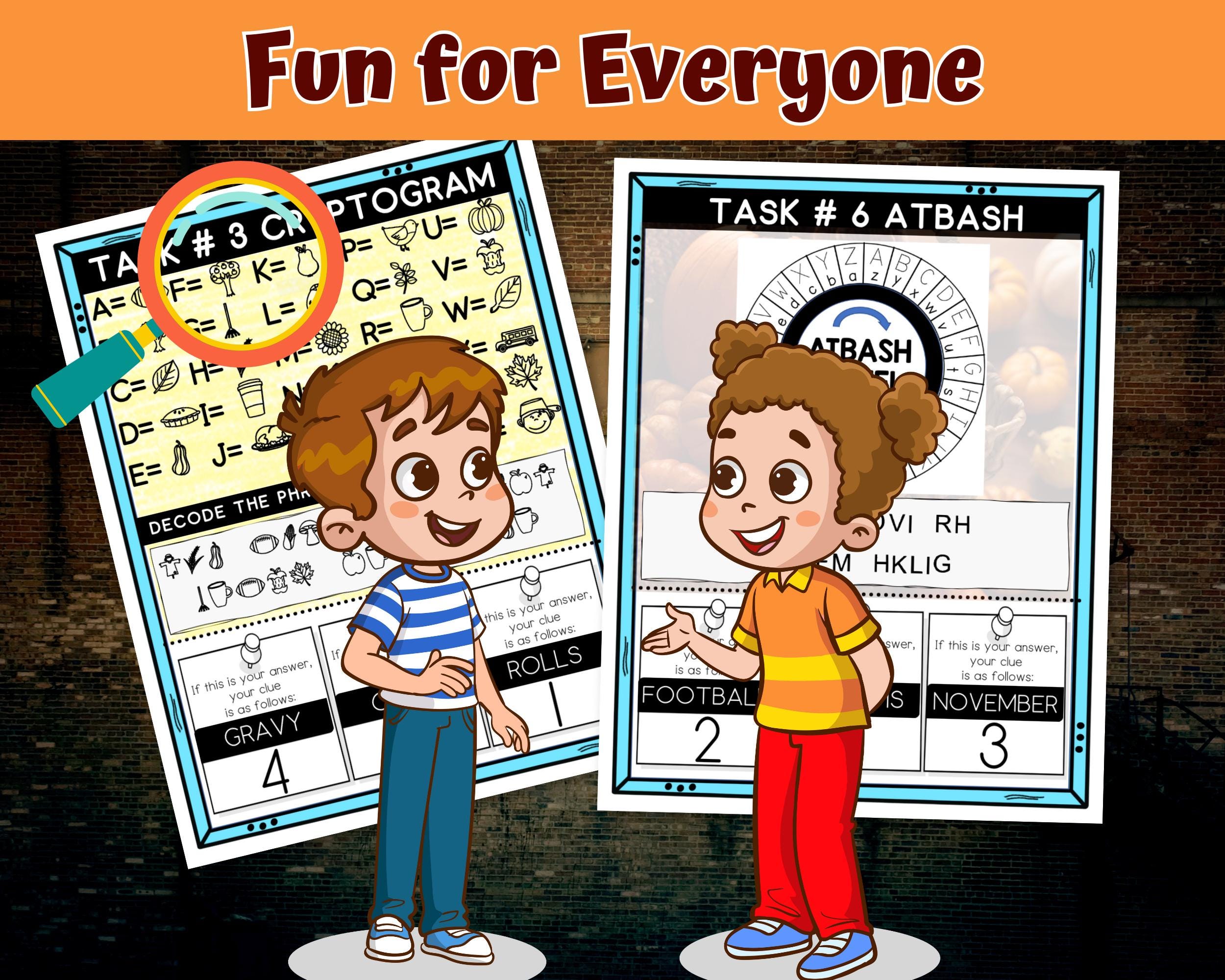 Printable Thanksgiving Escape Room for Kids, Holiday Party Games, Kids ...