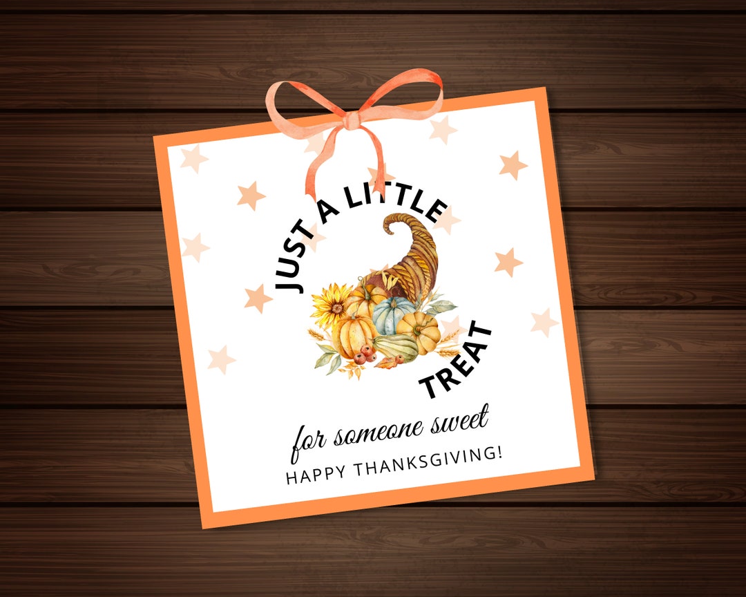 Printable Thanksgiving Treat Bag Tags, Cute Fall Gift Tags for Kids ...