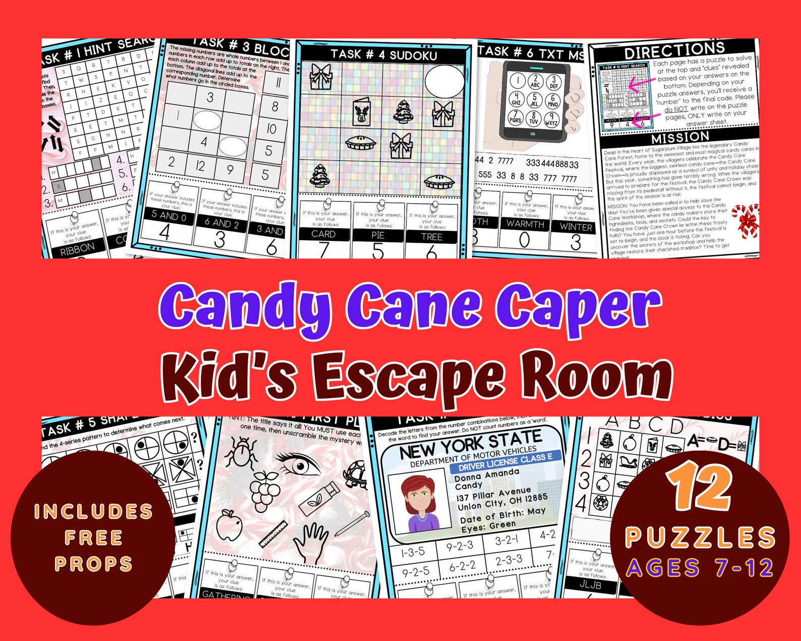 Printable Christmas Escape Room for Kids, Holiday Party Games, Kids ...