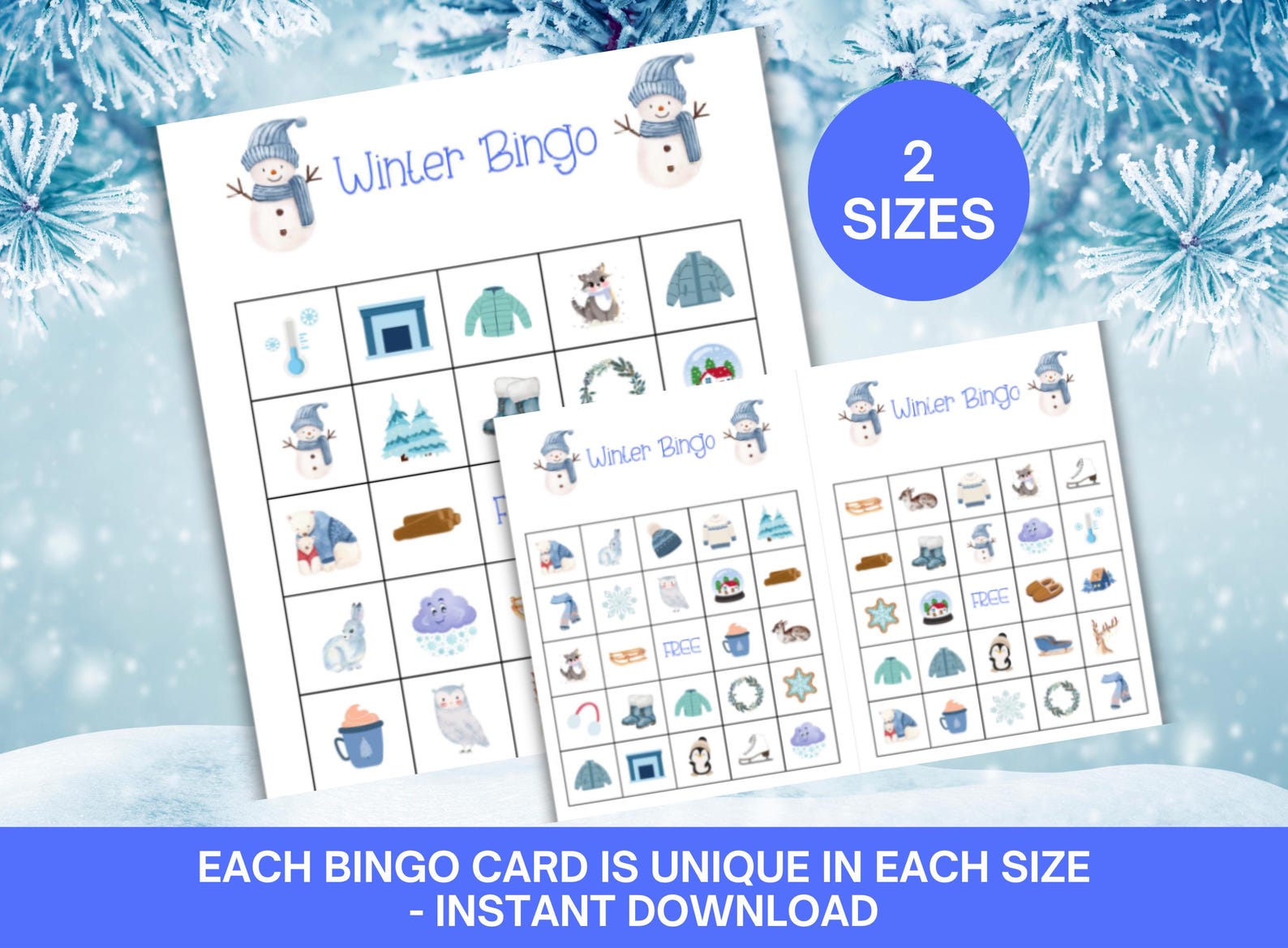Winter Bingo Printable, Winter Activities, Holiday Office Party, Bingo ...