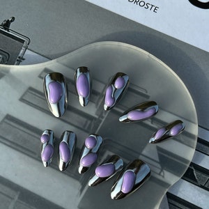 PURPLE BLOB Press on Nails Apres Gel X Press on Nails 3D Gel Nails ...
