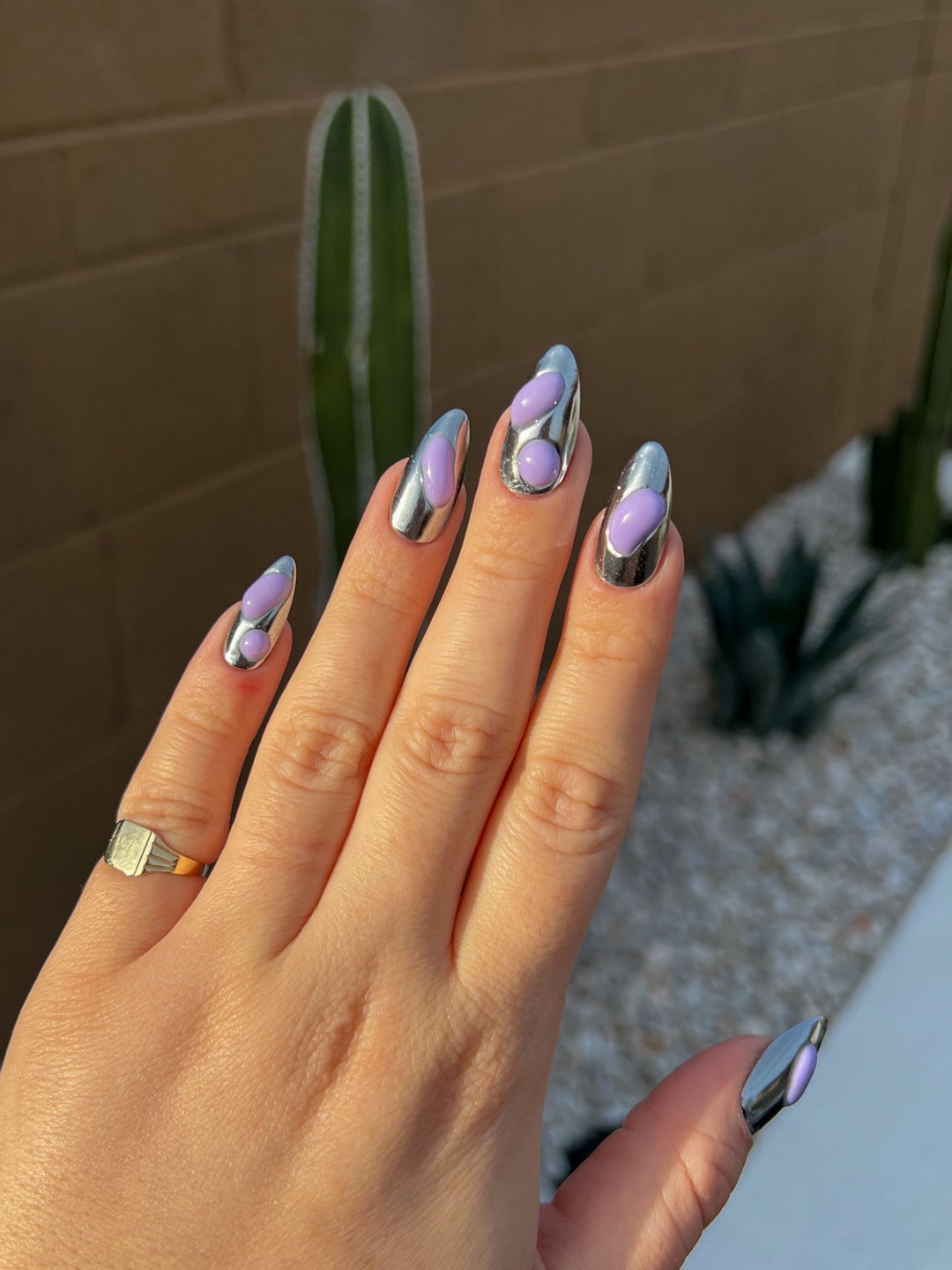 PURPLE BLOB Press on Nails Apres Gel X Press on Nails 3D Gel Nails ...