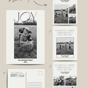 Modern Arch Boho Aesthetic Christmas Card Canva Template | DIY ...