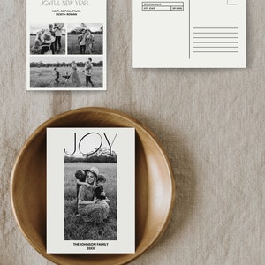 Modern Arch Boho Aesthetic Christmas Card Canva Template | DIY ...