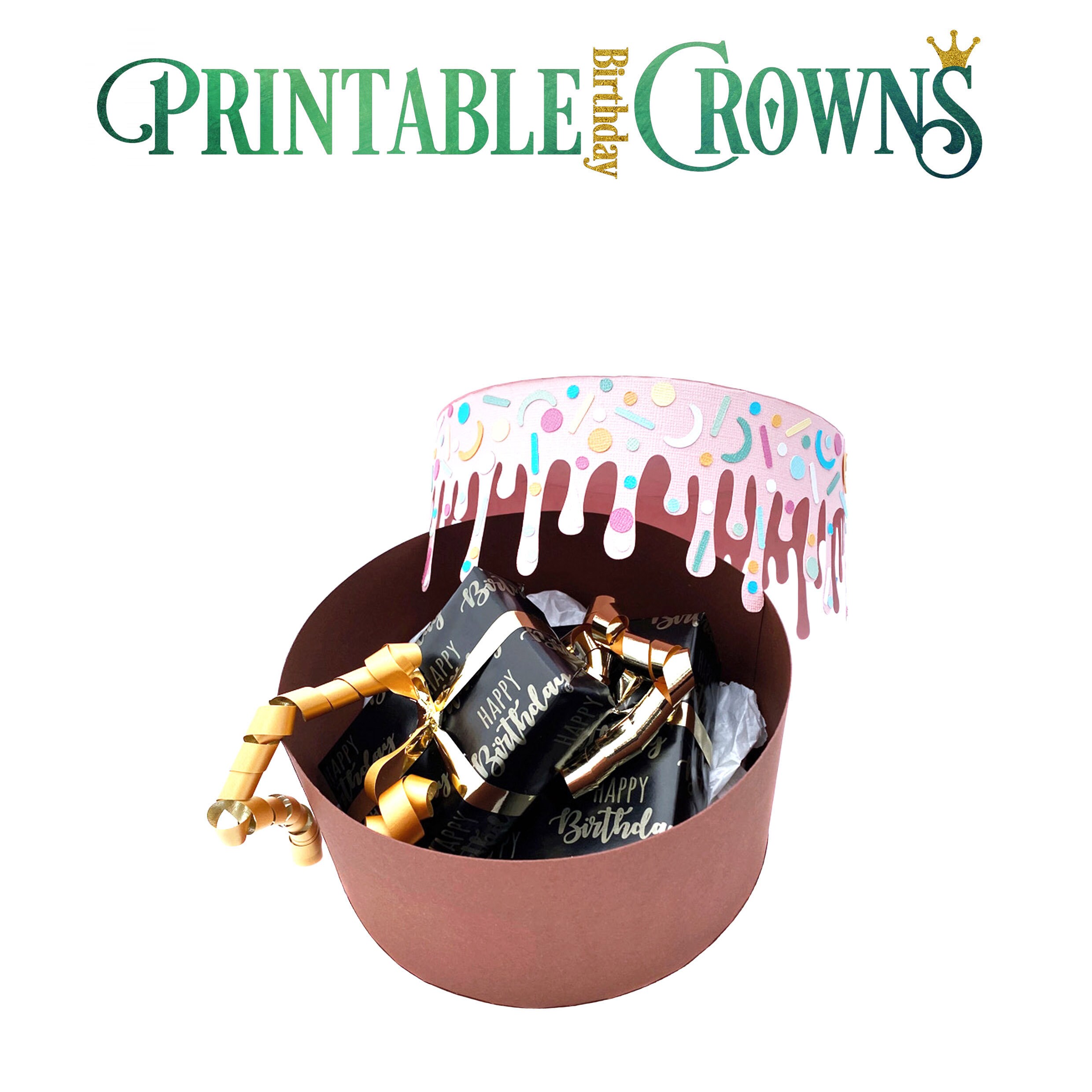 3D Birthday Cake Set Template PRINTABLE Wrapping for Gifts Accessory ...