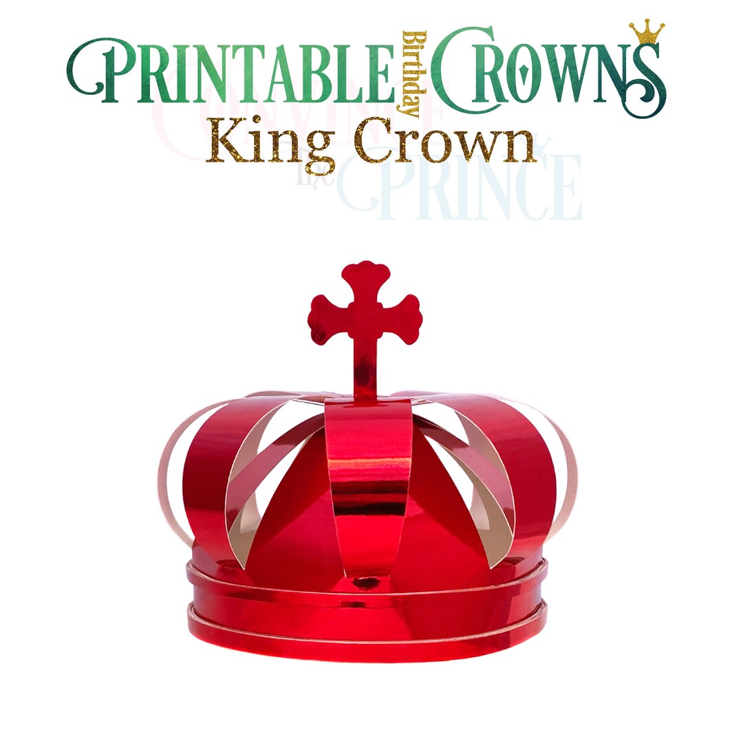 3D Crown Printable Template | King Crown Party Hat Template | Paper ...