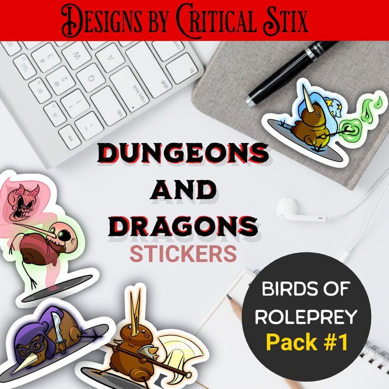 Cute Kiwi Dnd Stickers, Dungeons and Dragons Class Stickers, Matte ...