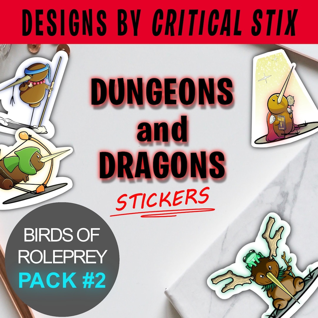 Cute Kiwi Dnd Stickers, Dungeons and Dragons Class Stickers, Matte ...