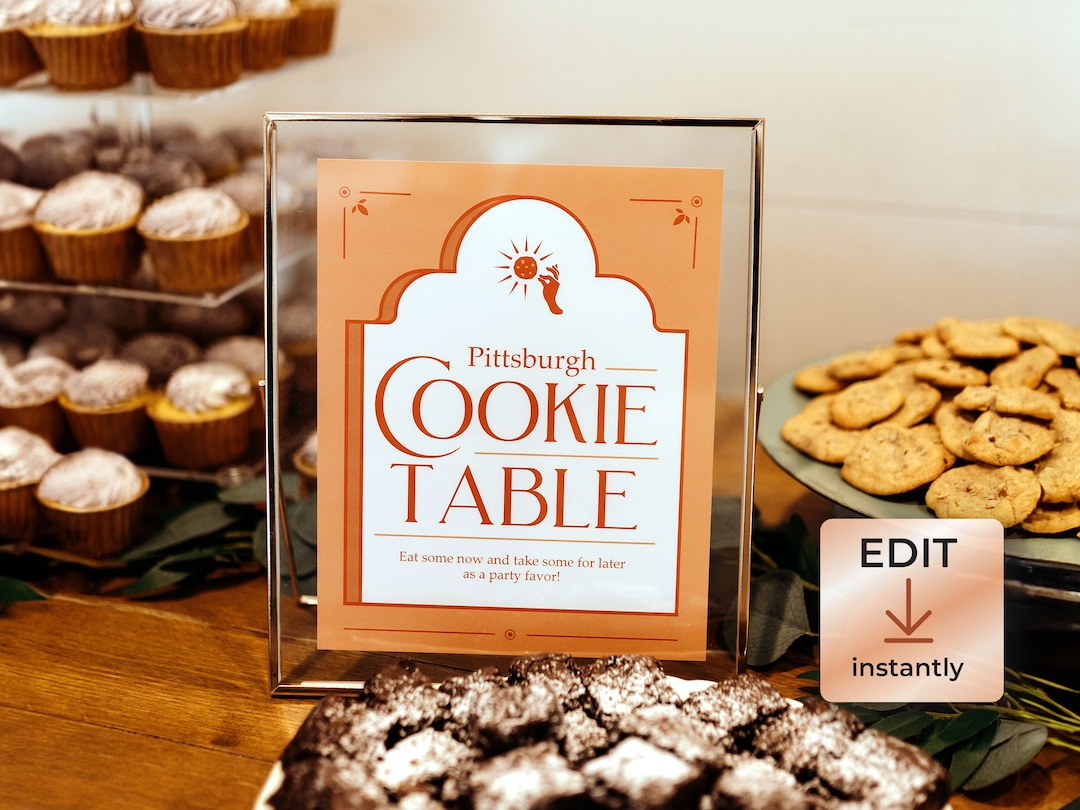 Pittsburgh Wedding Cookie Table Sign, Pittsburgh Wedding Tradition ...