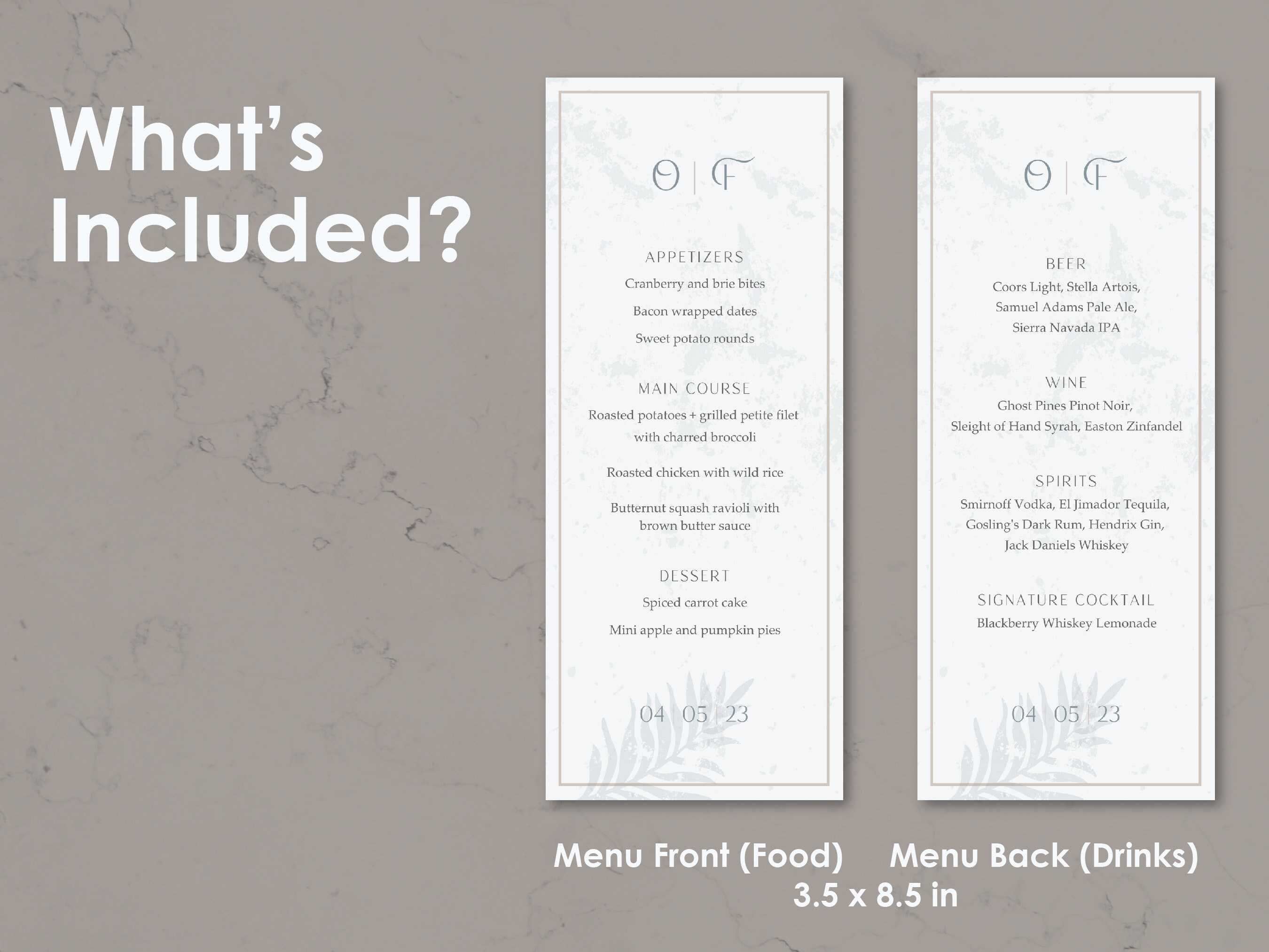 Wedding Menu Template, Formal Event Menu, Banquet Menu, Editable Menu ...